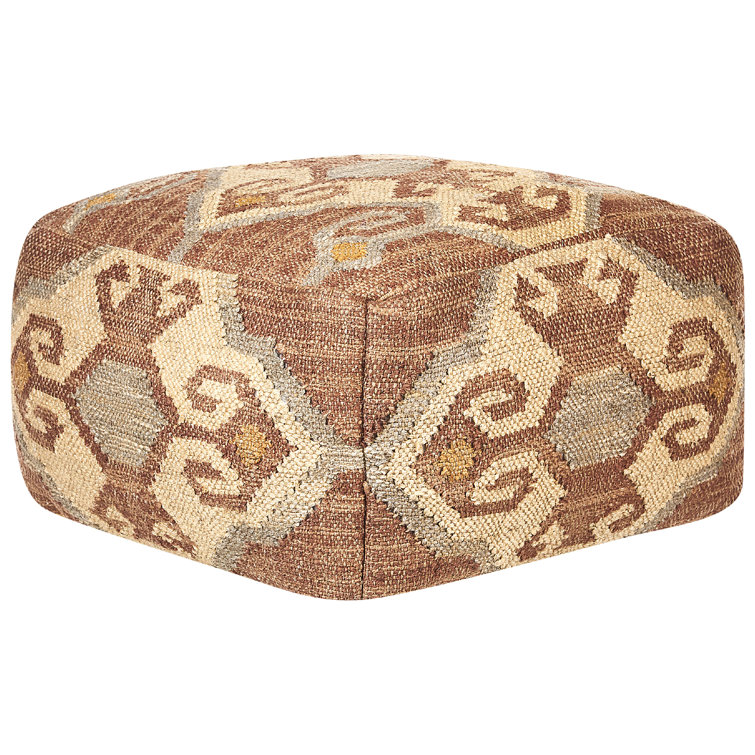 Natur Pur Moonya 50Cm Wide Square Geometric Pouffe Ottoman | Wayfair.co.uk